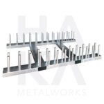 Plate rack for traffic signs. 48 plates (Ø48) fit on this storage rack.