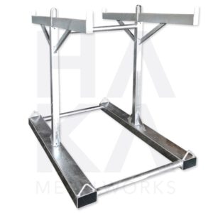 Plate rack for traffic signs. 48 plates (Ø48) fit on this storage rack.