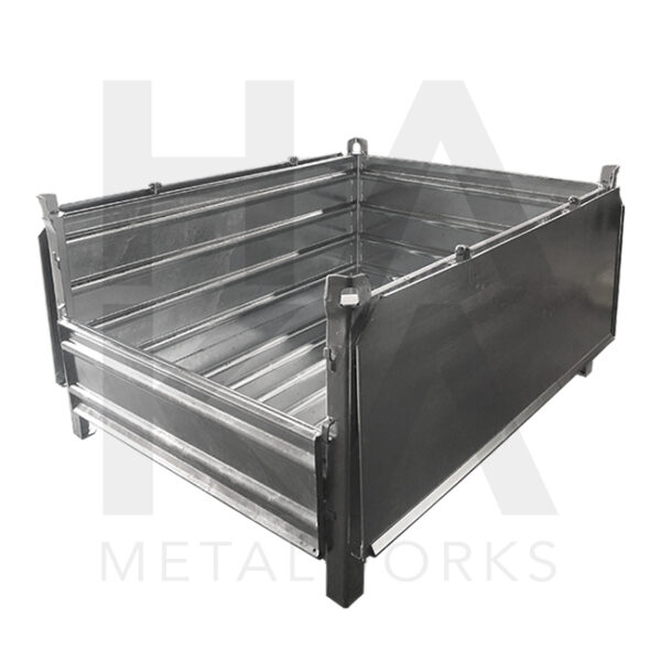 Stapelbak met voorklep en 2-delige deksel - HAKA Bouw & Infra